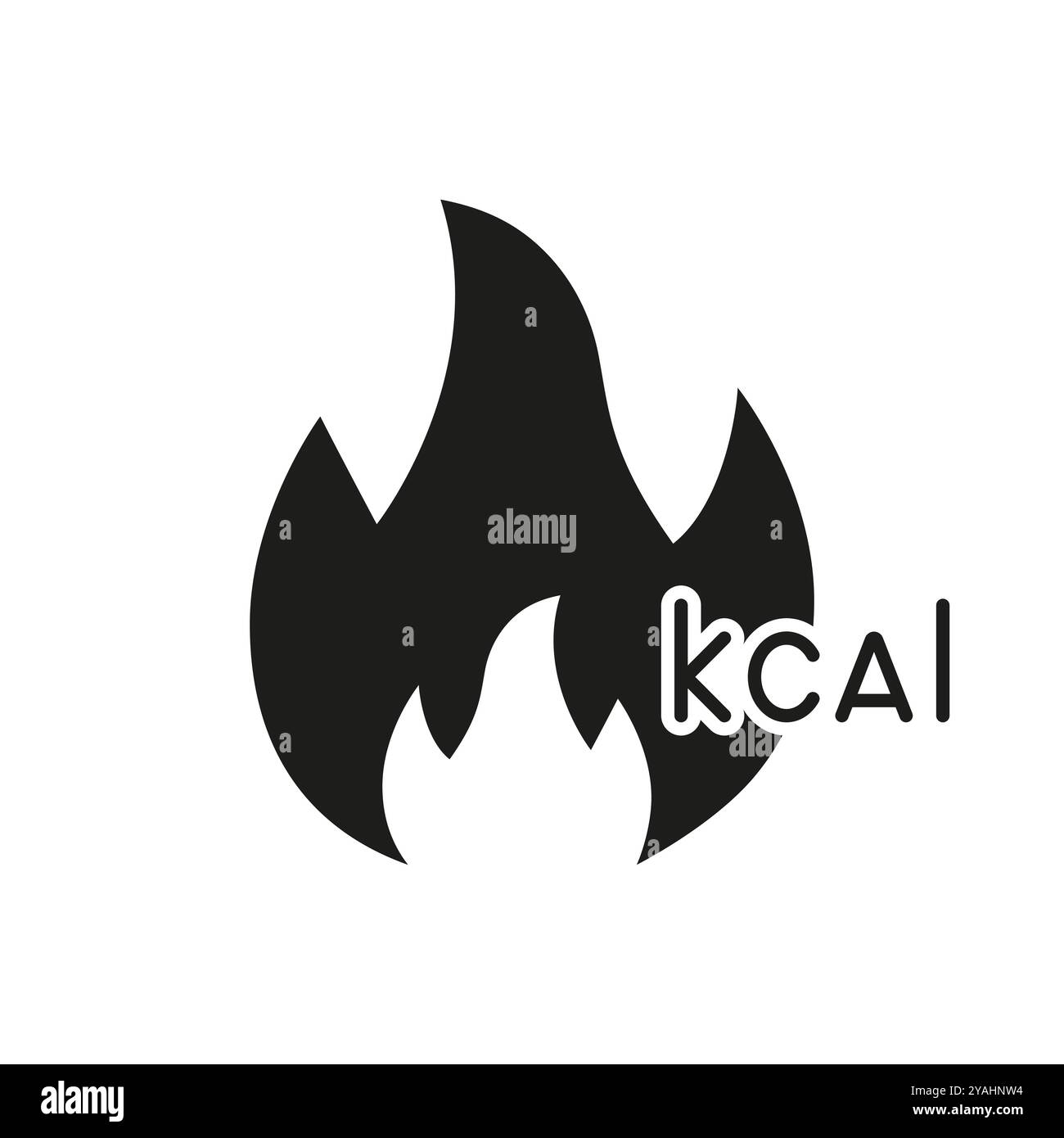 Flame With Kcal Silhouette Icon, Calorie Burning And Weight Management ...