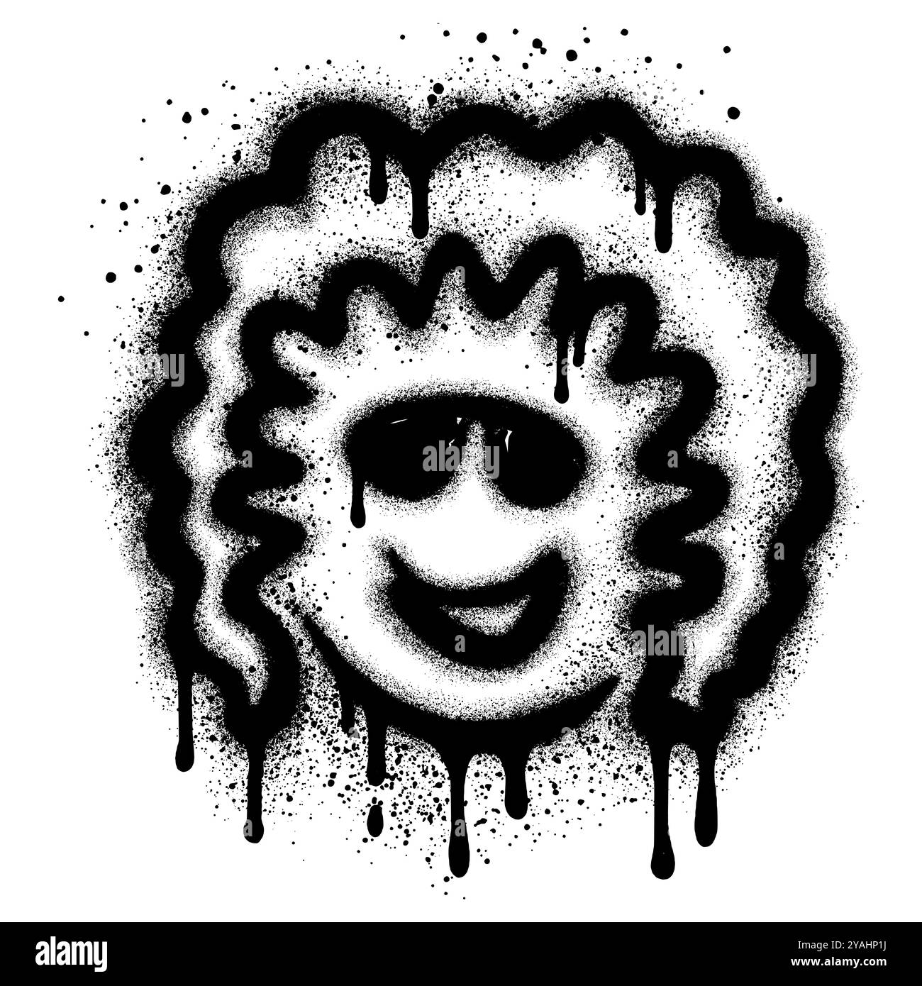 Graffiti spray painted smiling man face emoticon Stock Vector Image ...