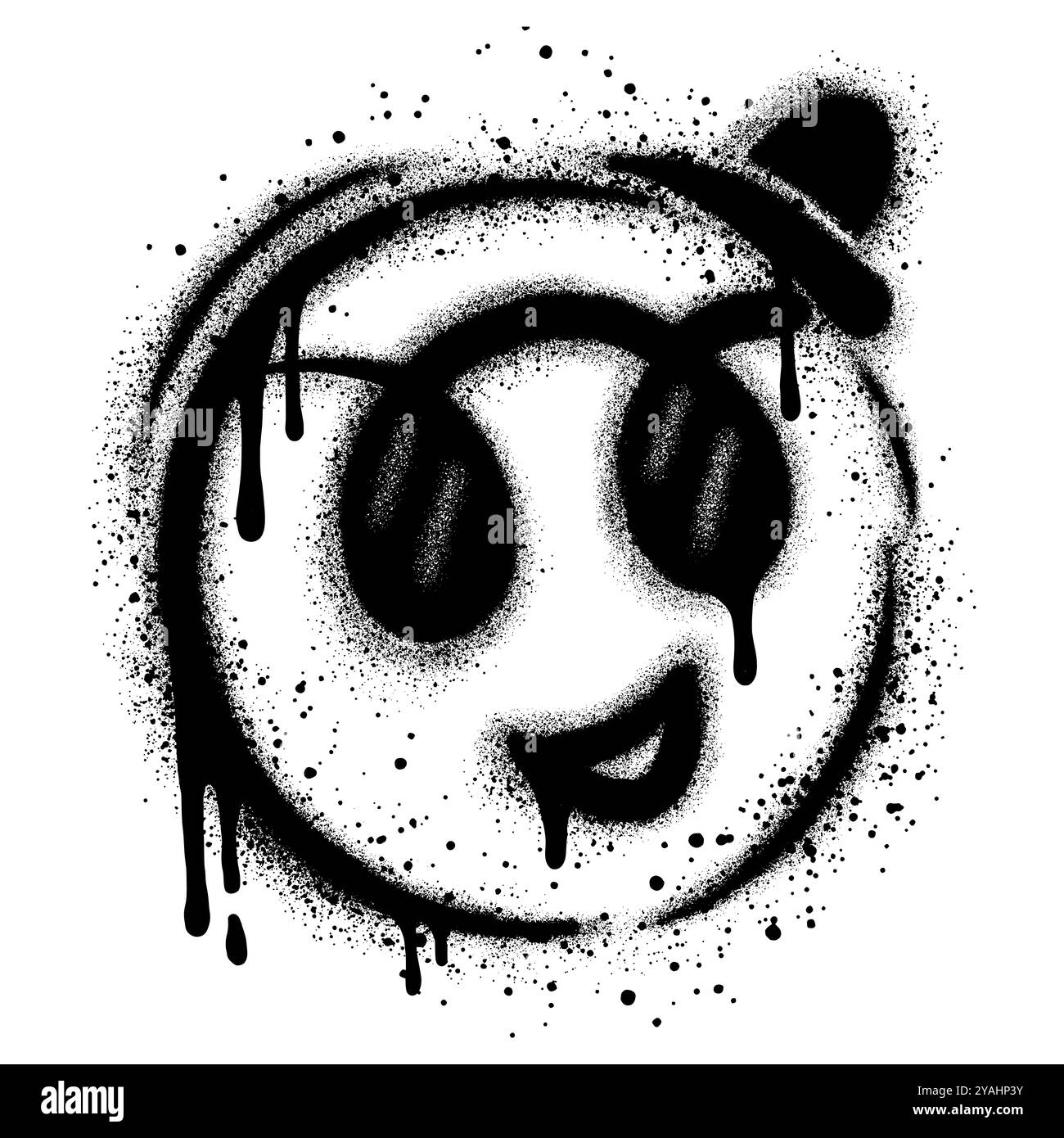 Graffiti Spray Paint Cowboy hat emoji Isolated on white background ...