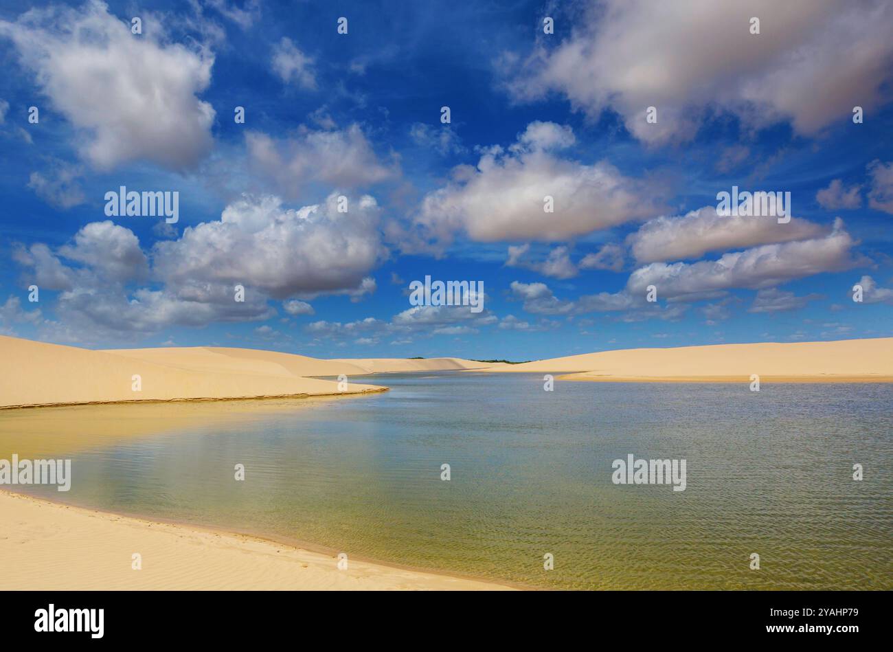 Lagoons in the desert of Lencois Maranhenses National Park, Brazil ...