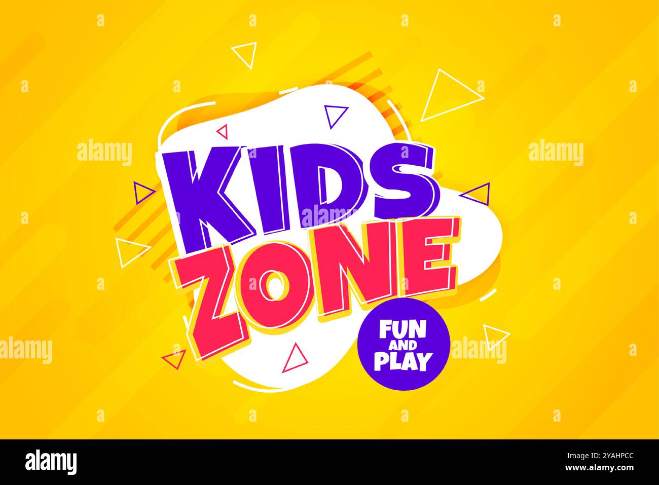 joyful kids fun zone banner for children playroom vector Stock Vector ...