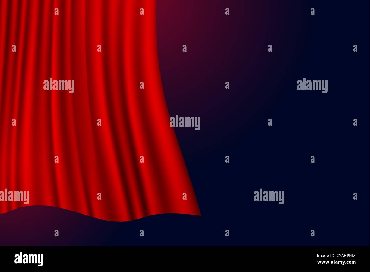 floating red stage curtain banner with text space vector Stock Vector ...