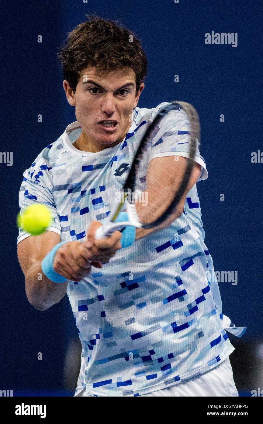 Belgian Gilles-Arnaud Bailly pictured in action during a tennis match ... Belgian Gilles-Arnaud Bailly pictured in action during a tennis match ...