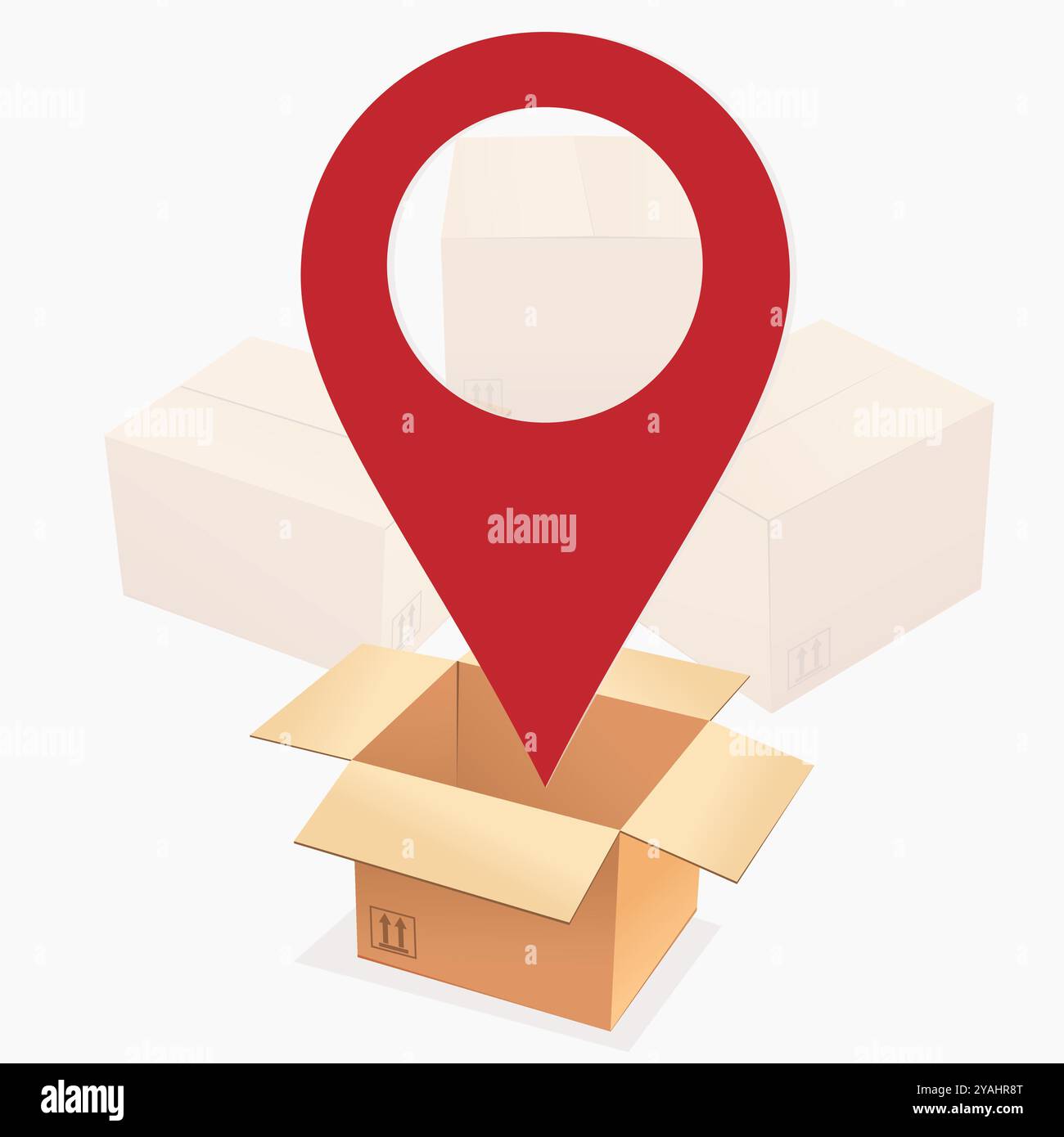 Big Red GPS location icon vector, map outline illustration, Global ...