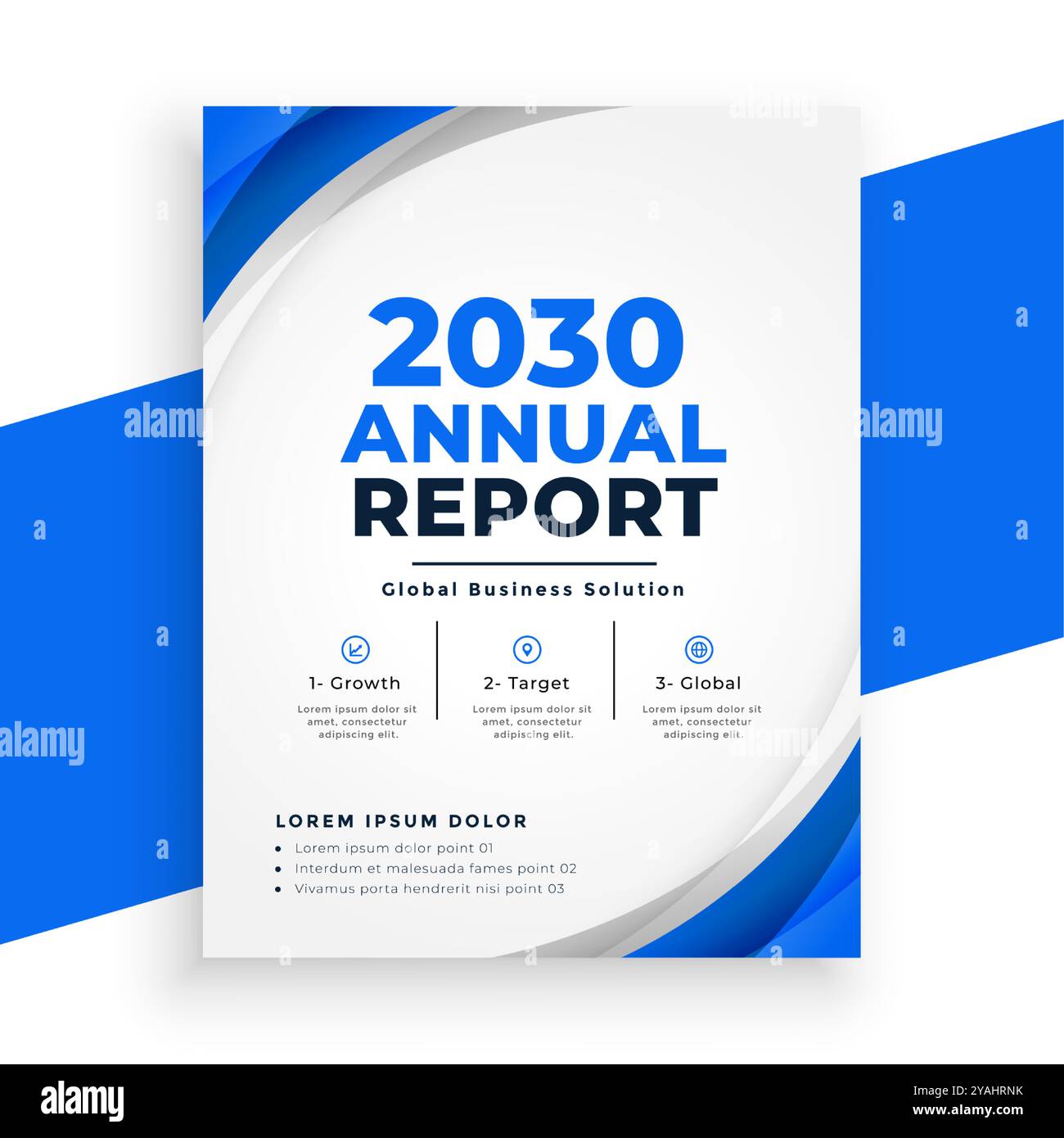 business annual report leaflet in white and blue theme vector Stock ...