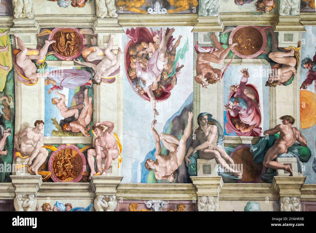 Roma. Vatican City, Vatican Museum. Inside the Sistine Chapel, the marvel of Michelangelo ...