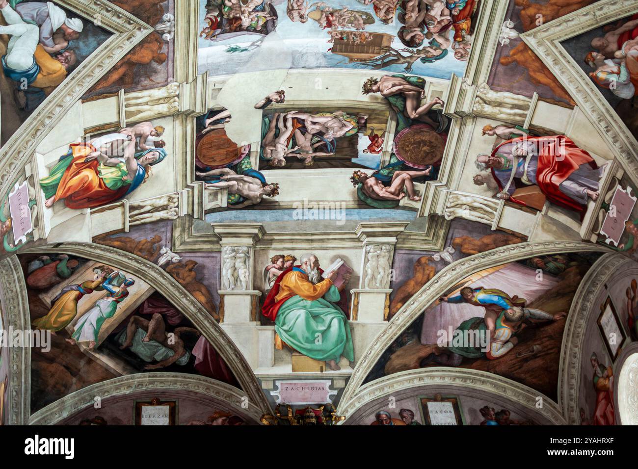 Roma. Vatican City, Vatican Museum. Inside the Sistine Chapel, the marvel of Michelangelo ...