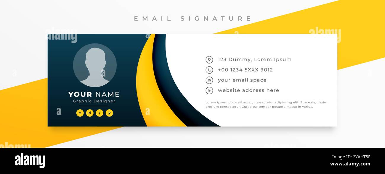 elegant mail signature card template with digital profile design Stock ...