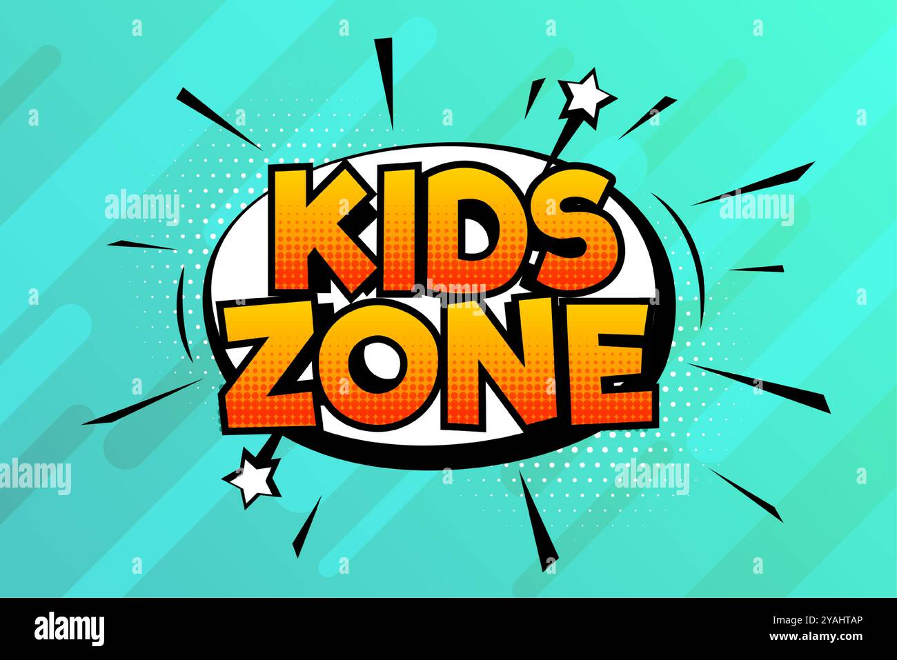 kids party zone banner in comic style vector Stock Vector Image & Art ...