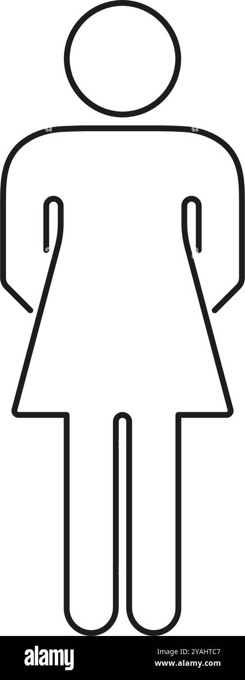Simple Human Pose Line Icon. Person Standing Outline Sign. Minimalistic ...