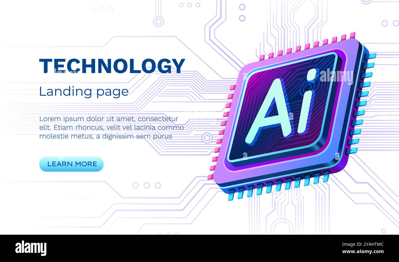 Ai chip, innovation tech, ai art technology. Vector Stock Vector Image ...
