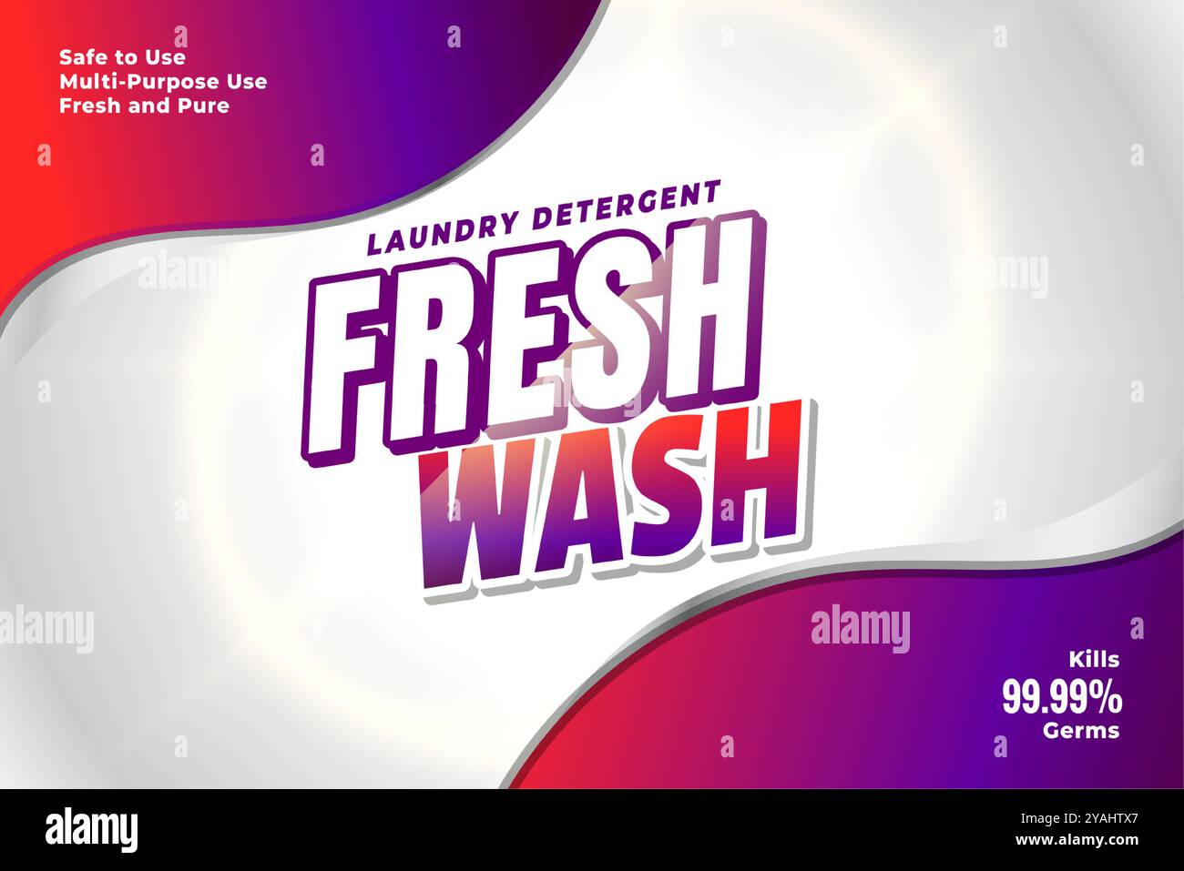 modern laundry detergent powder label for fresh wash vector Stock ...