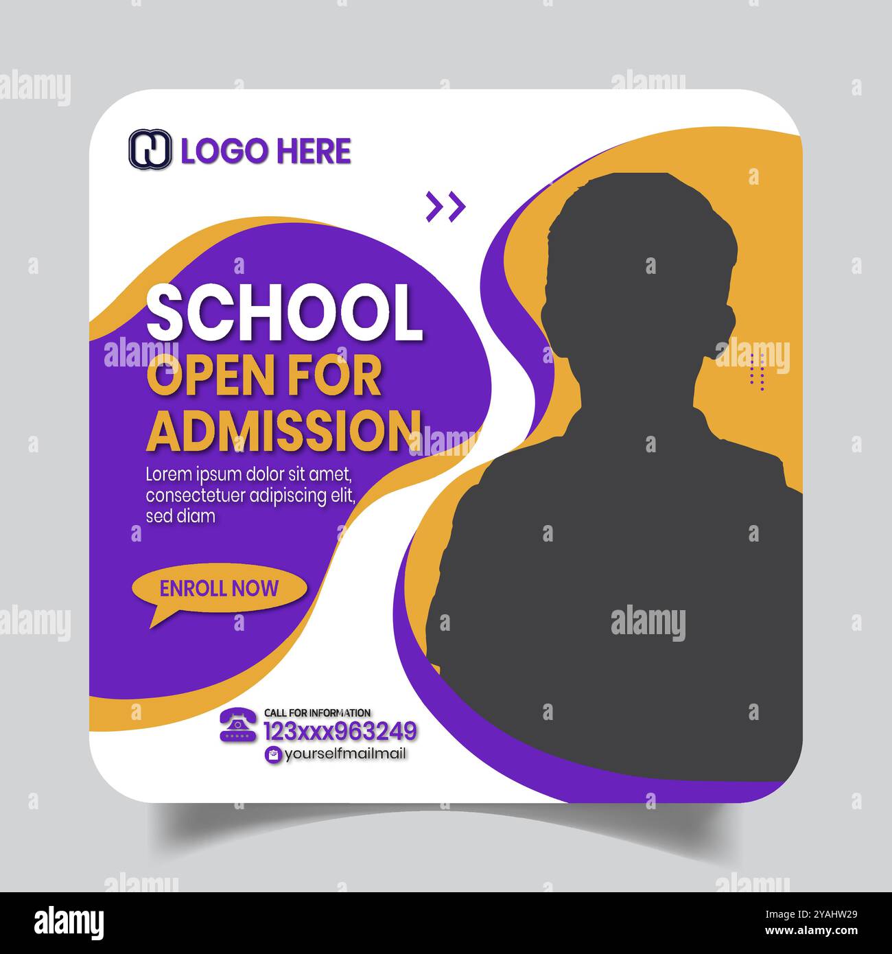 Luxury Kids School Open Social Media Post Design Banner Stock Vector ...