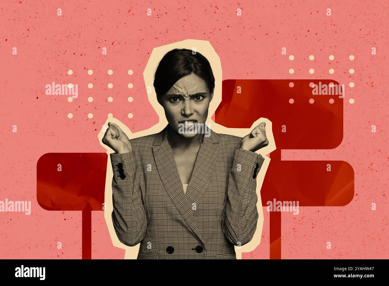 Composite artwork sketch image collage of monochrome silhouette young ...