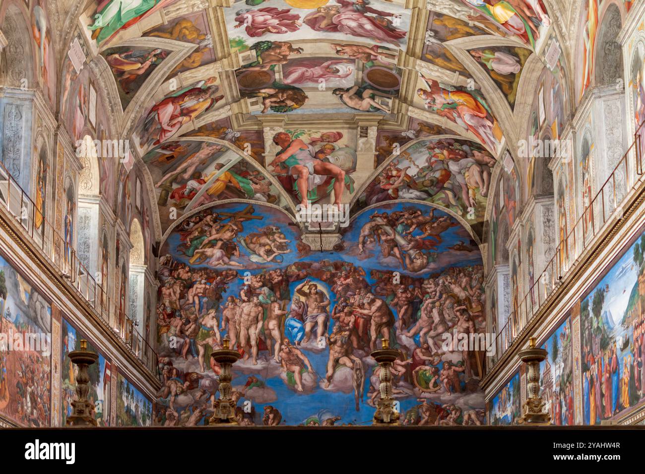 Roma. Vatican City, Vatican Museum. Inside the Sistine Chapel, the marvel of Michelangelo ...