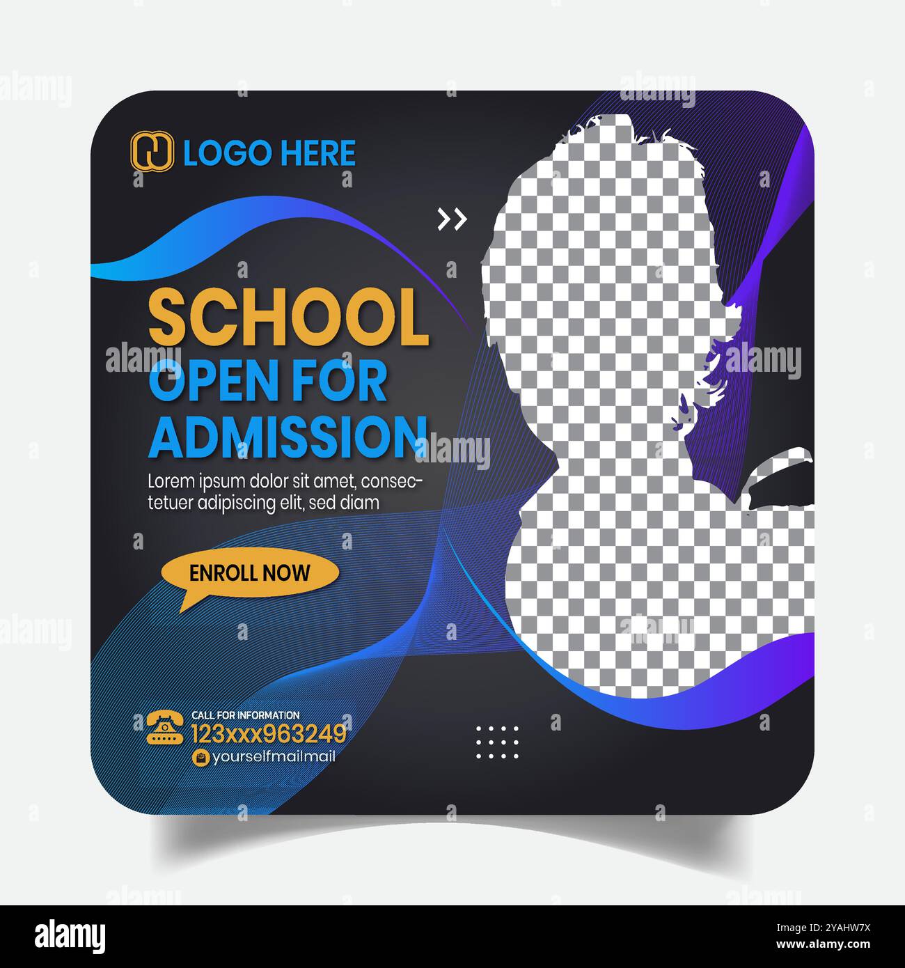 Elegant Kids School Open Social Media Post Design Stock Vector Image ...