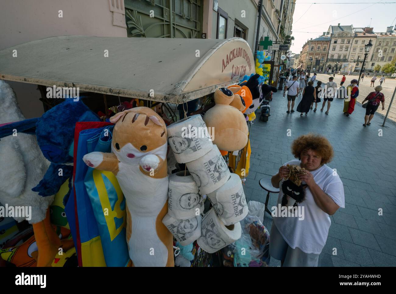26.08.2024, Ukraine, Lviv, Lviv - Souvenirs for sale at Rynok, the old ...
