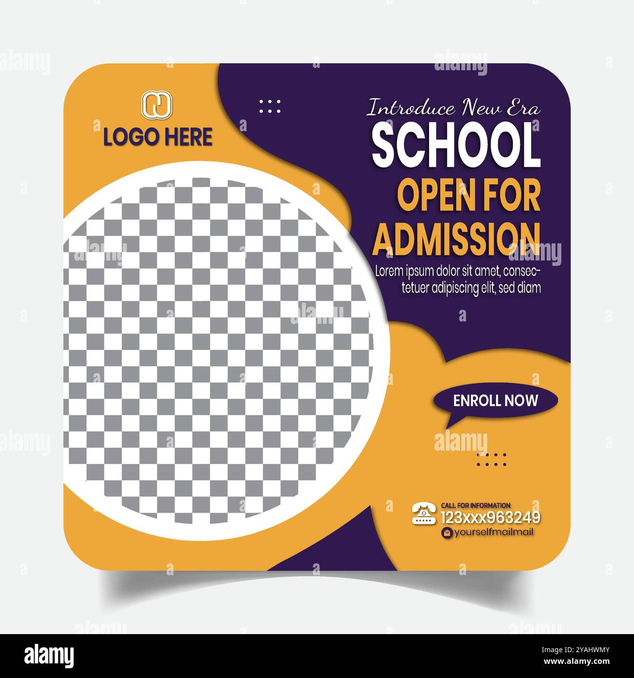 Kids School Social Media Post Design Banner Layout Stock Vector Image ...