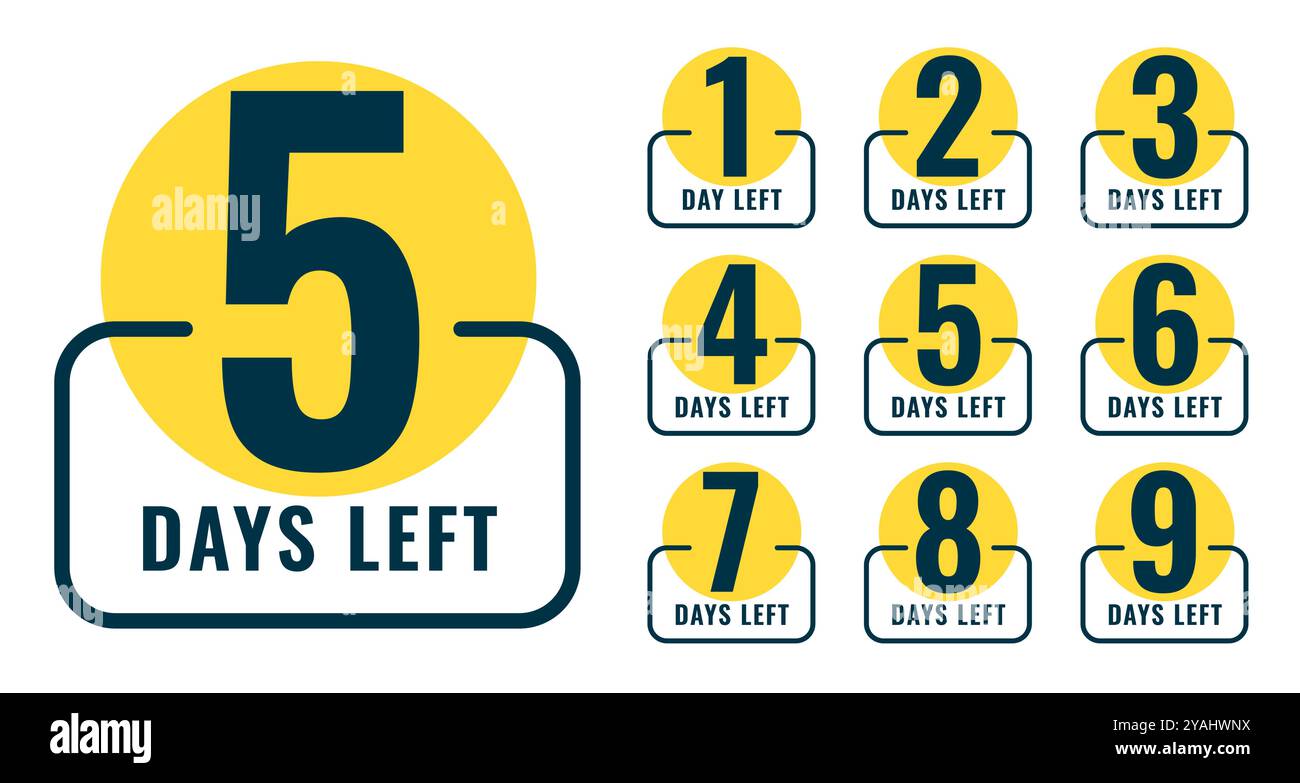 flat style number of days left timer template for coming soon deal ...
