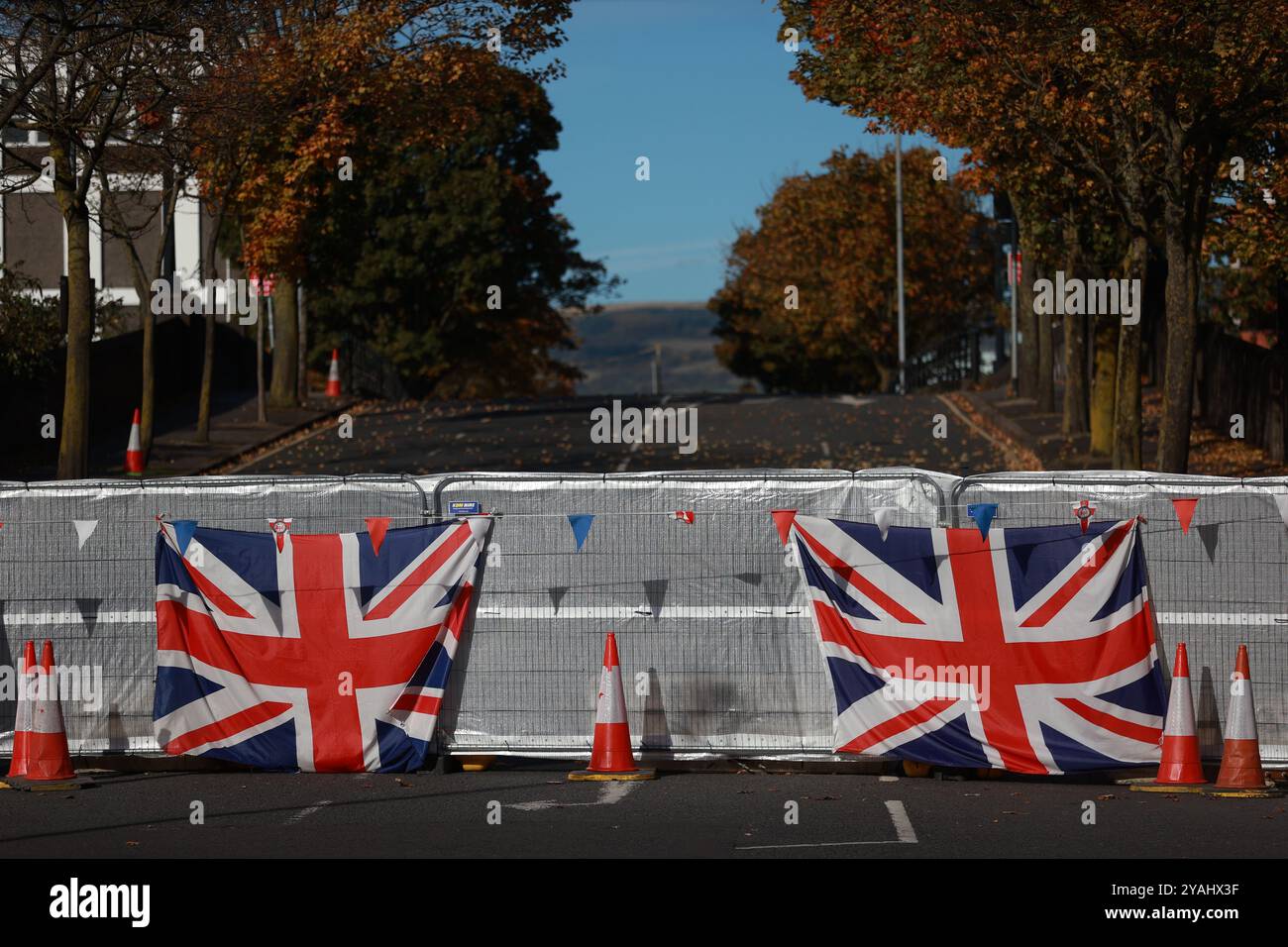 A view of the barriers where threatening signs have been removed in ...