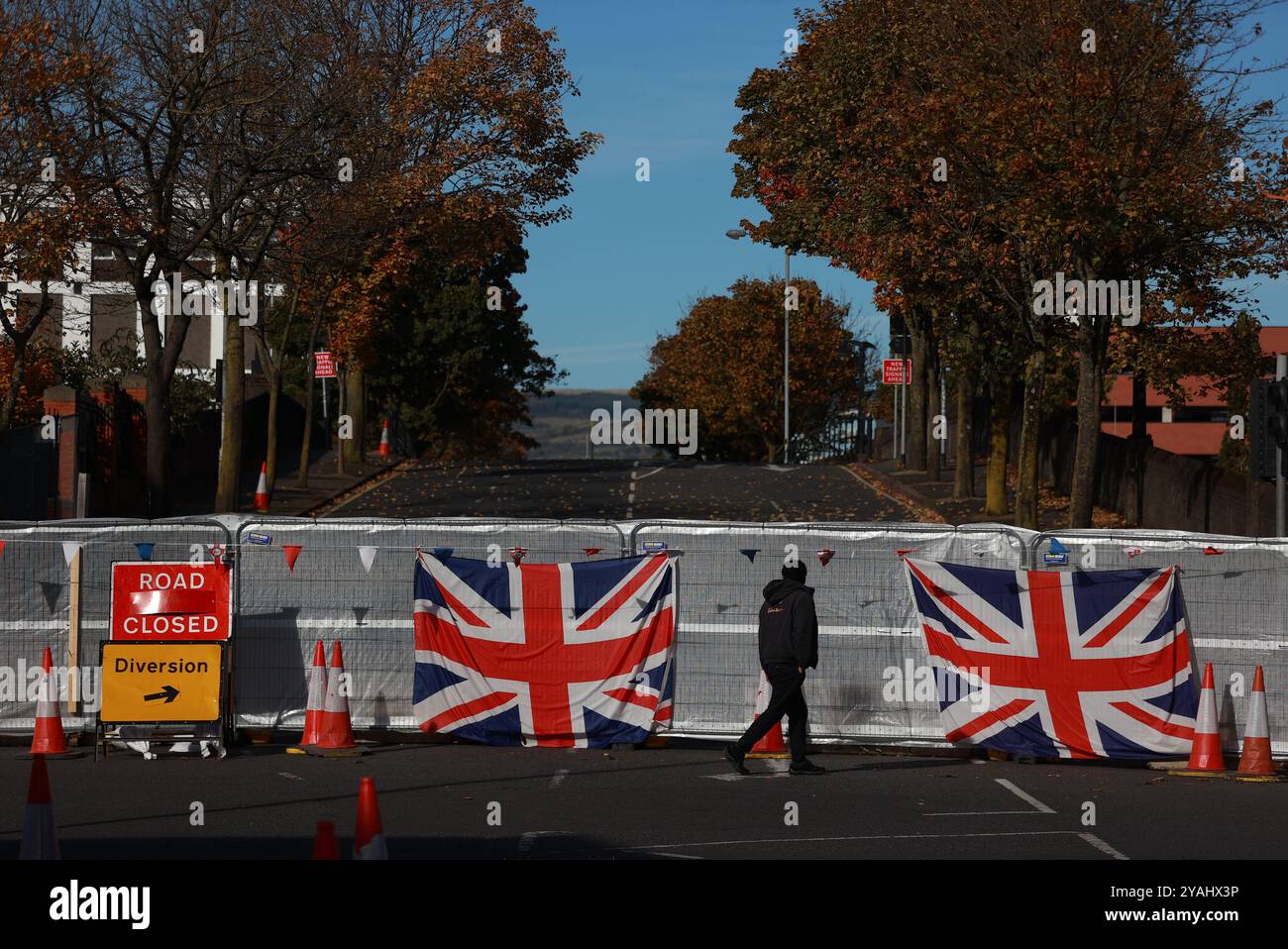 A view of the barriers where threatening signs have been removed in ...