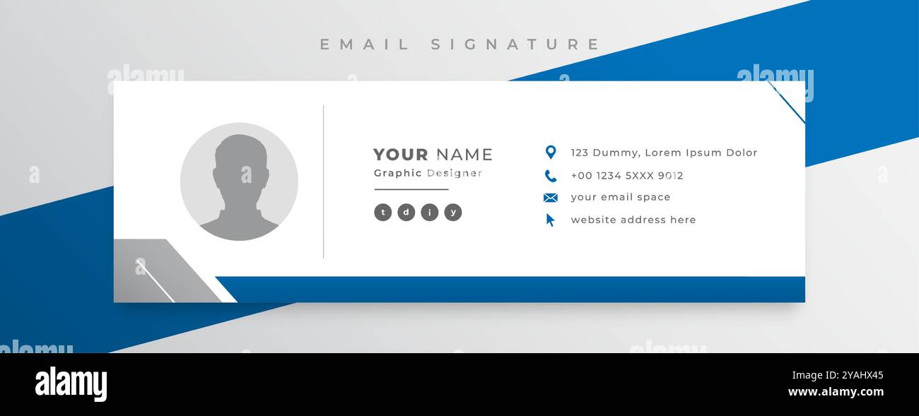 business email signature card template with social media profile design ...