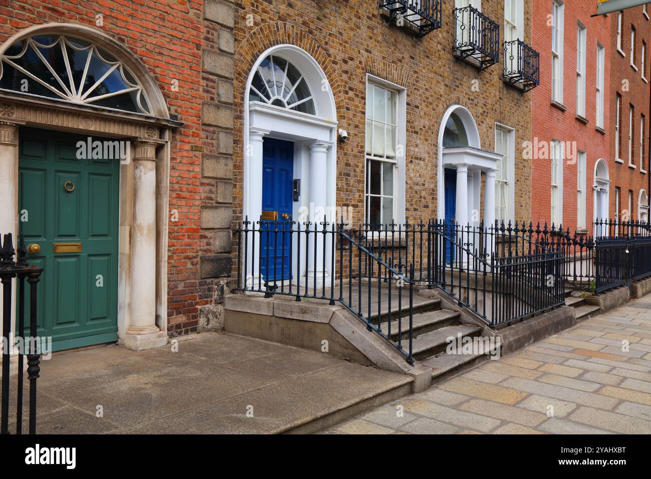 Merrion Square in Dublin, Ireland. Georgian architecture in downtown ...