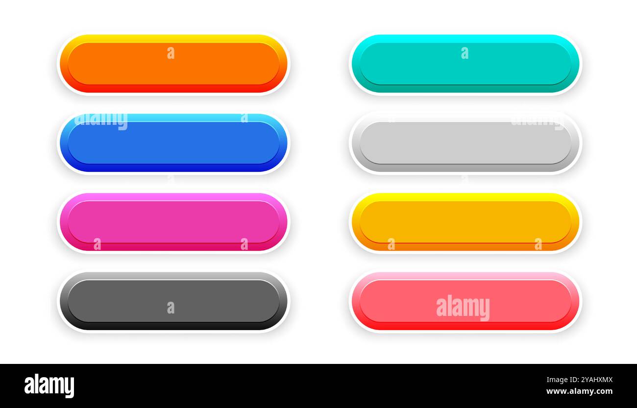 colorful web button element sign in collection vector Stock Vector ...