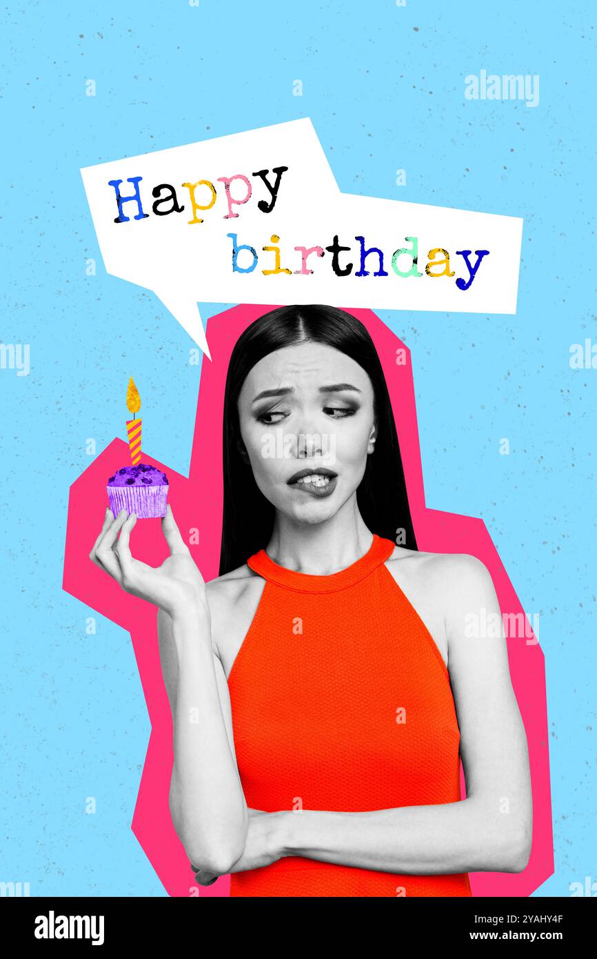 Trend artwork sketch image photo collage of happy birthday holiday ...