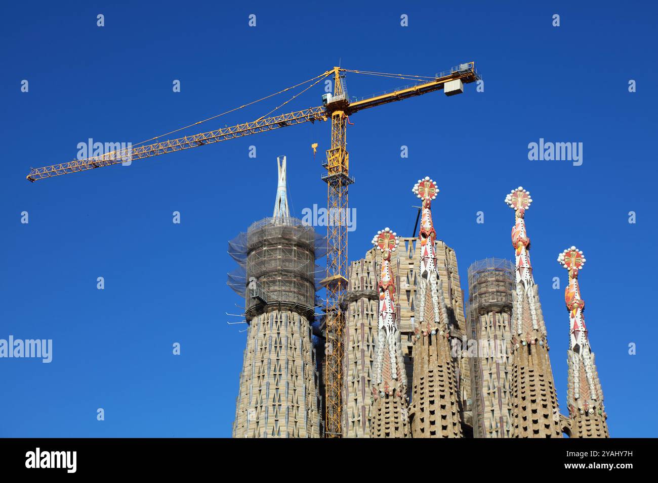 Barcelona Sagrada Familia church under construction. Landmark of ...