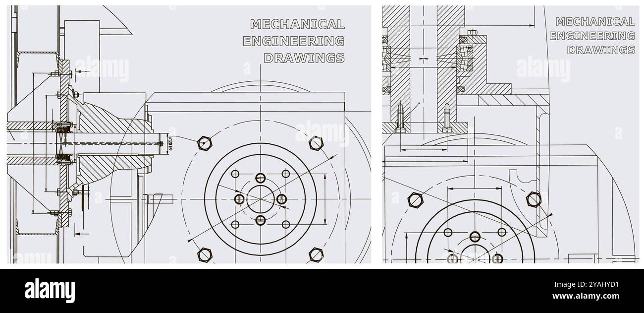 Blueprint. Engineering illustration set. Abstract Technology Background ...
