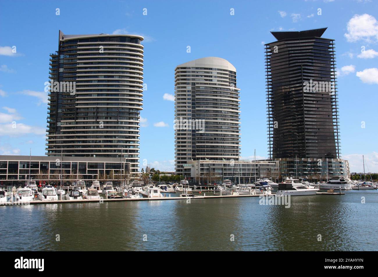 Skyline of Melbourne, Australia. Modern architecture of the Docklands ...