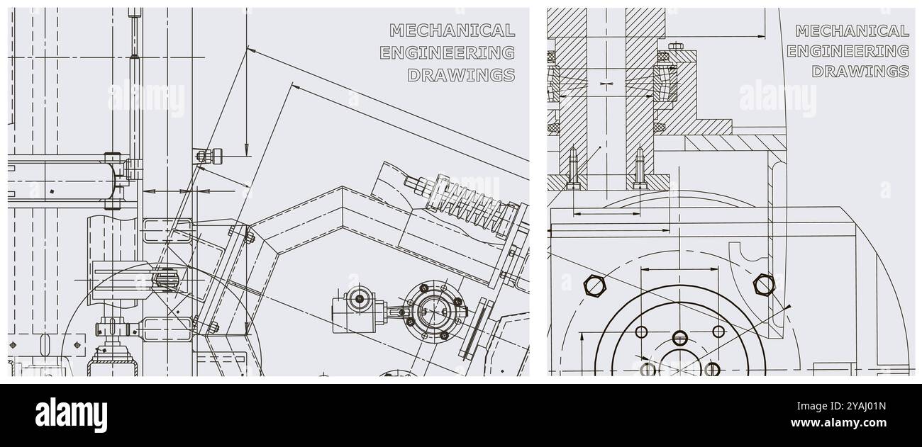 Blueprint. Engineering illustration set. Abstract Technology Background ...