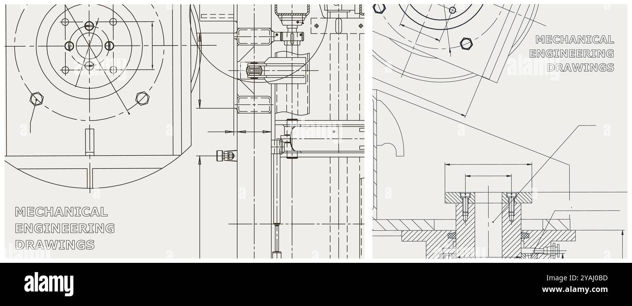 Blueprints. Set of corporate identity templates. Mechanical engineering ...
