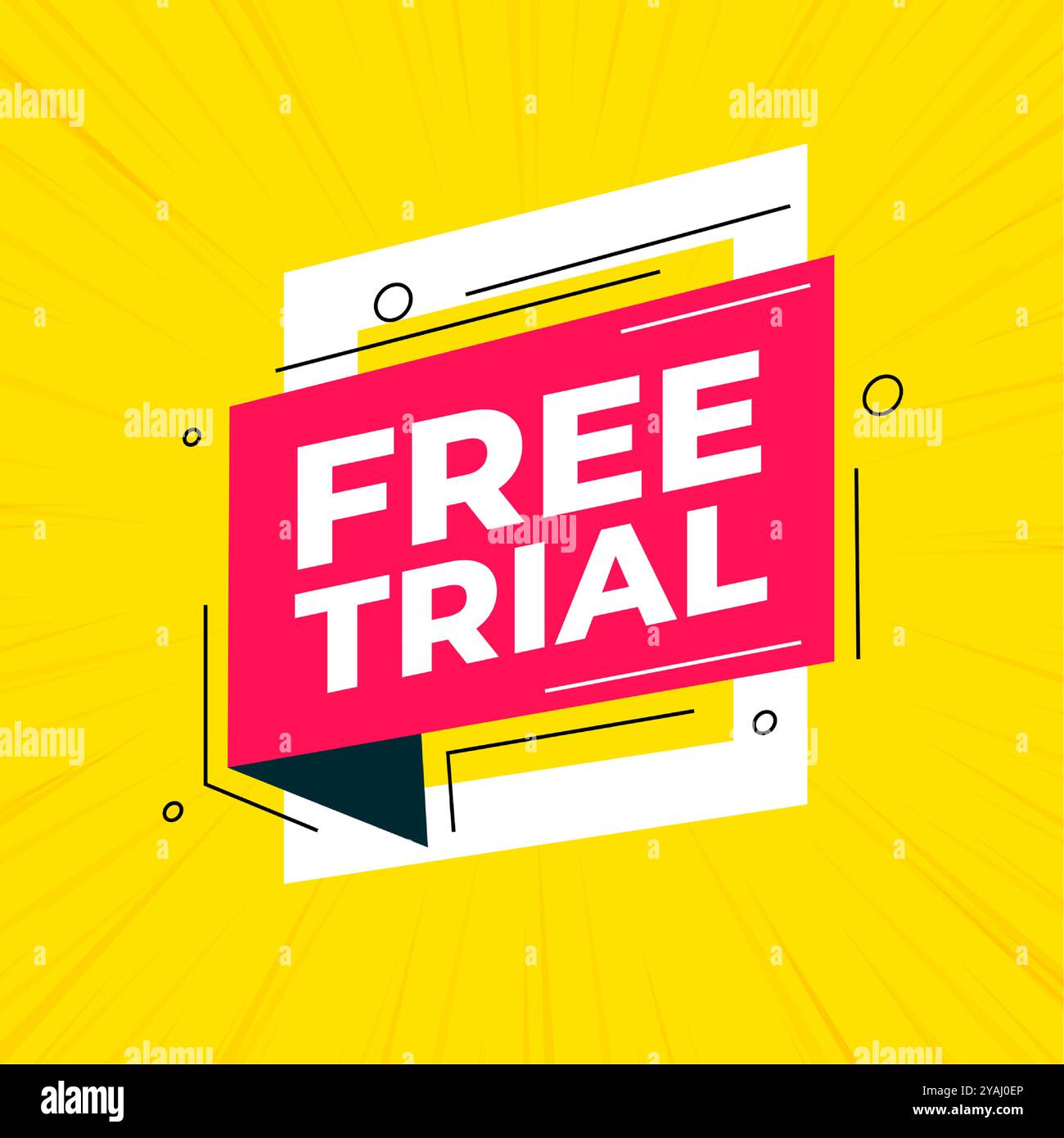 trendy free trial yellow background sign in for access vector Stock ...