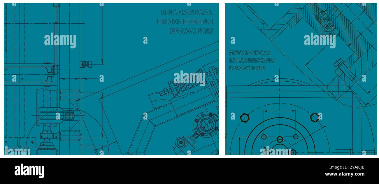 Blueprint. Abstract Technology Background. Engineering illustration set ...