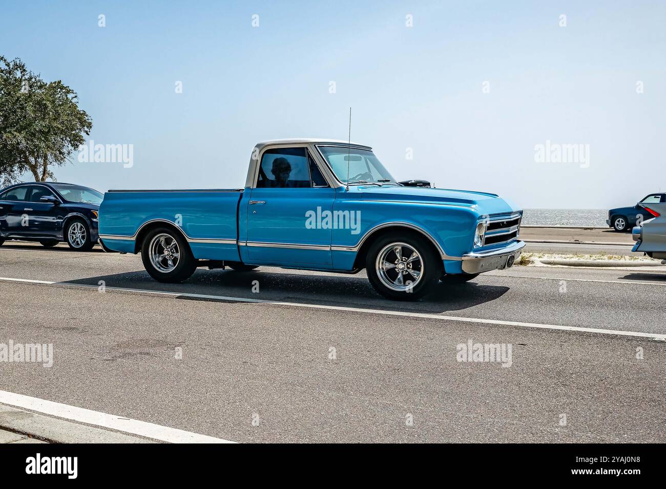 Gulfport, MS - October 04, 2023: Wide angle side view of a 1967 ...