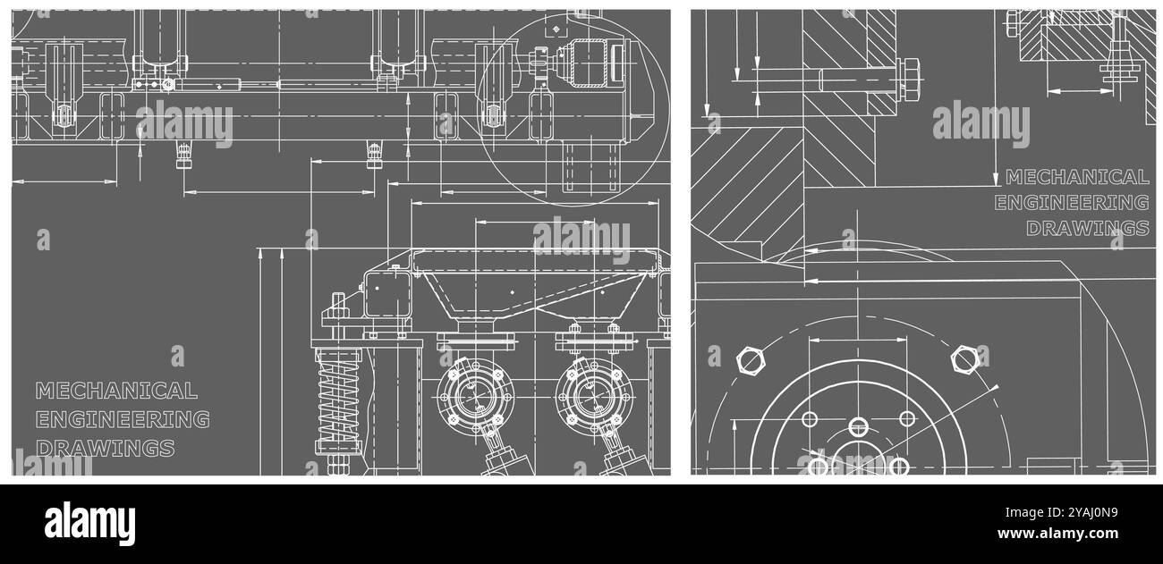 Blueprint. Engineering illustration set. Technology Background ...