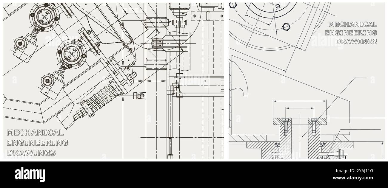 Blueprints. Set of corporate identity templates. Mechanical engineering ...