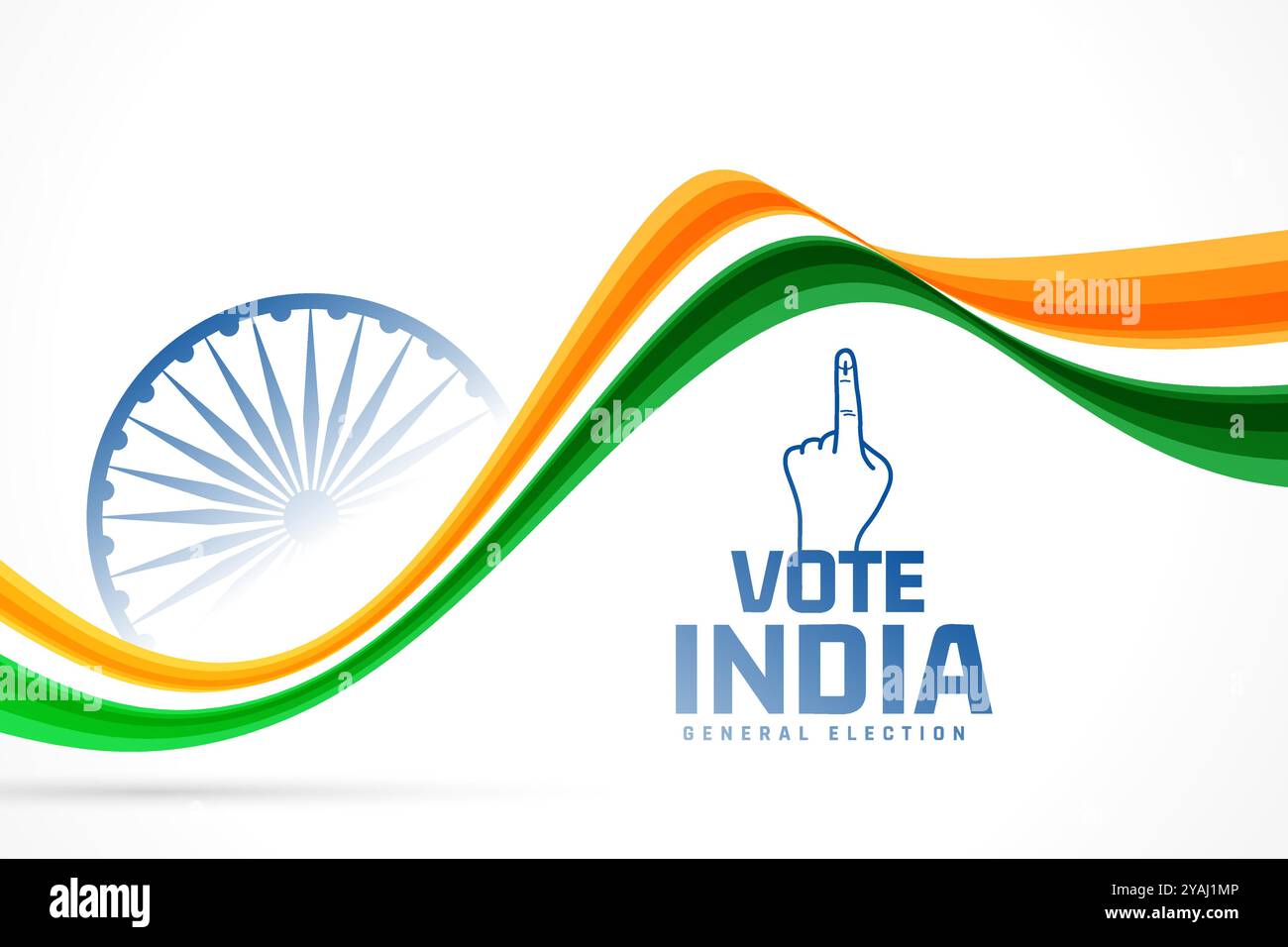 indian voters' day banner with wavy tricolor flag and ashoka chakra ...