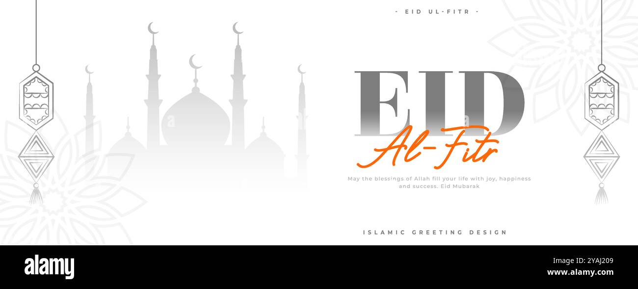 elegant eid al fitr wishes wallpaper with islamic symbol vector Stock ...