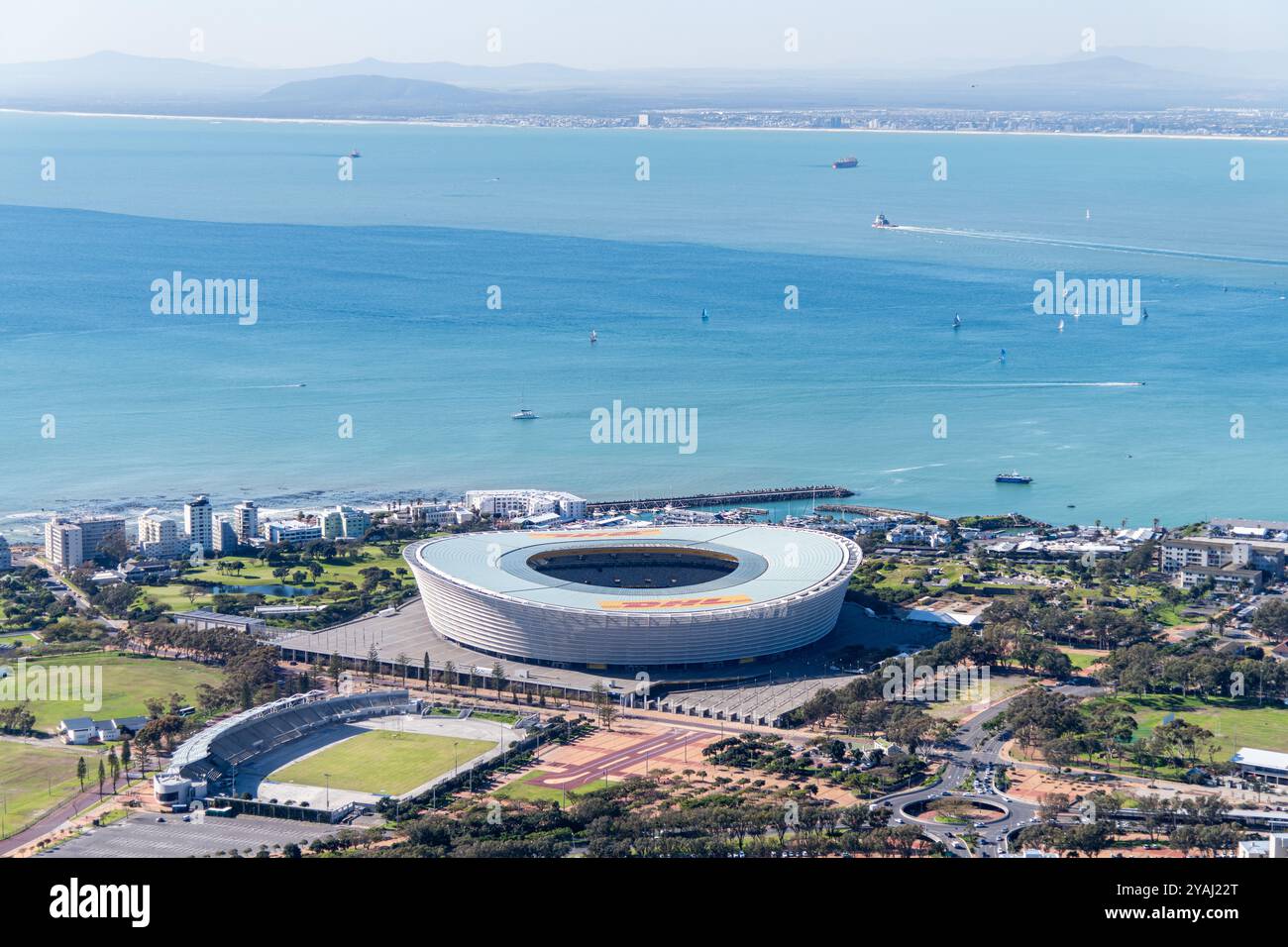A view of the DHL Stadium from Signal Hill in Cape Town, South Africa ...