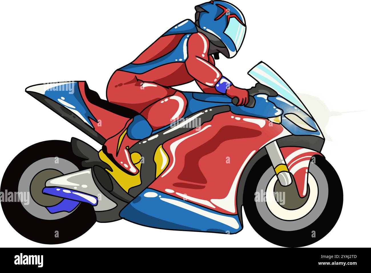 Design of a grand prix racing motorbike in red and blue. Perfect for ...
