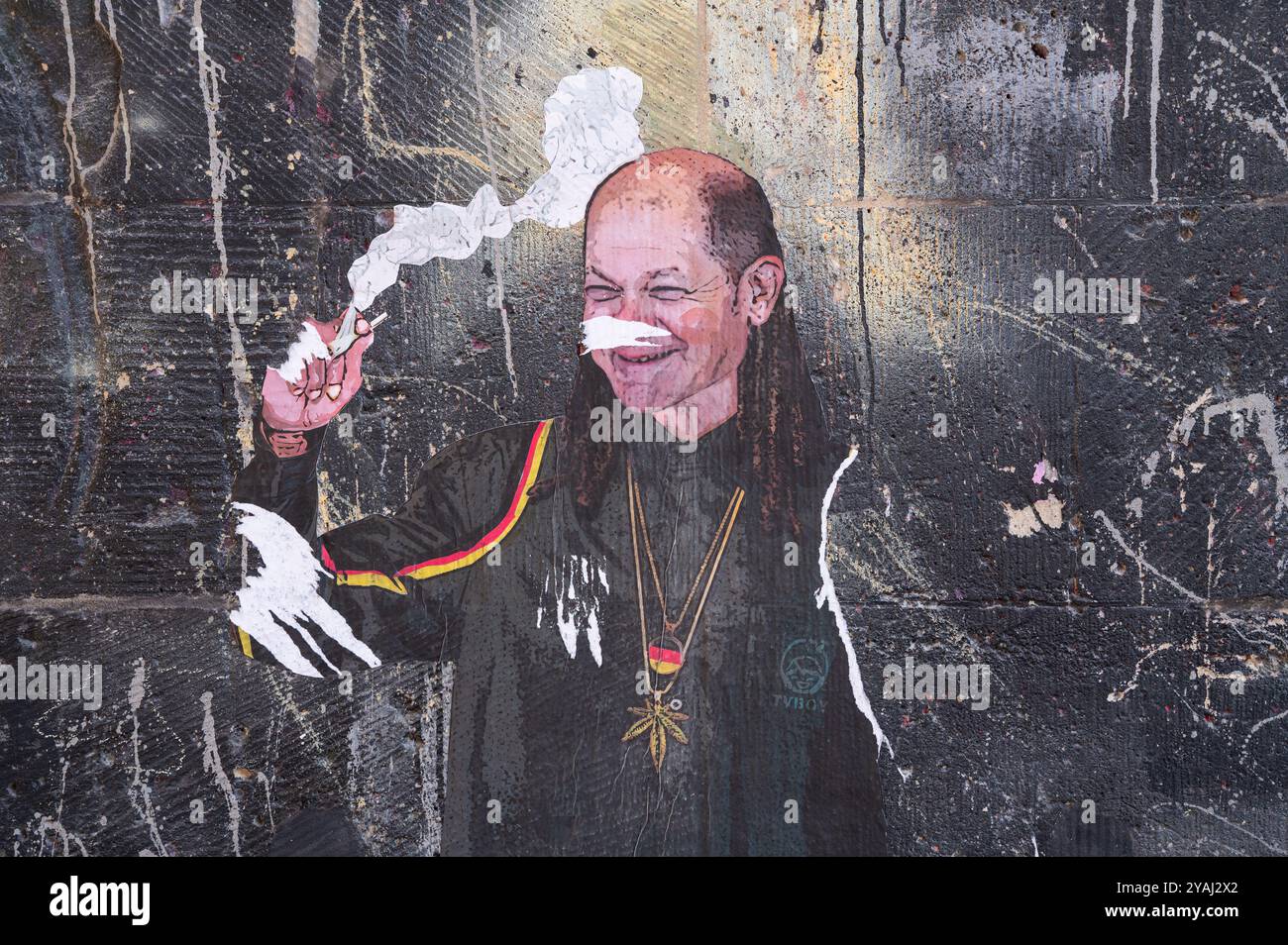 17.05.2024, Germany, , Berlin - Europe - A mural shows German ...