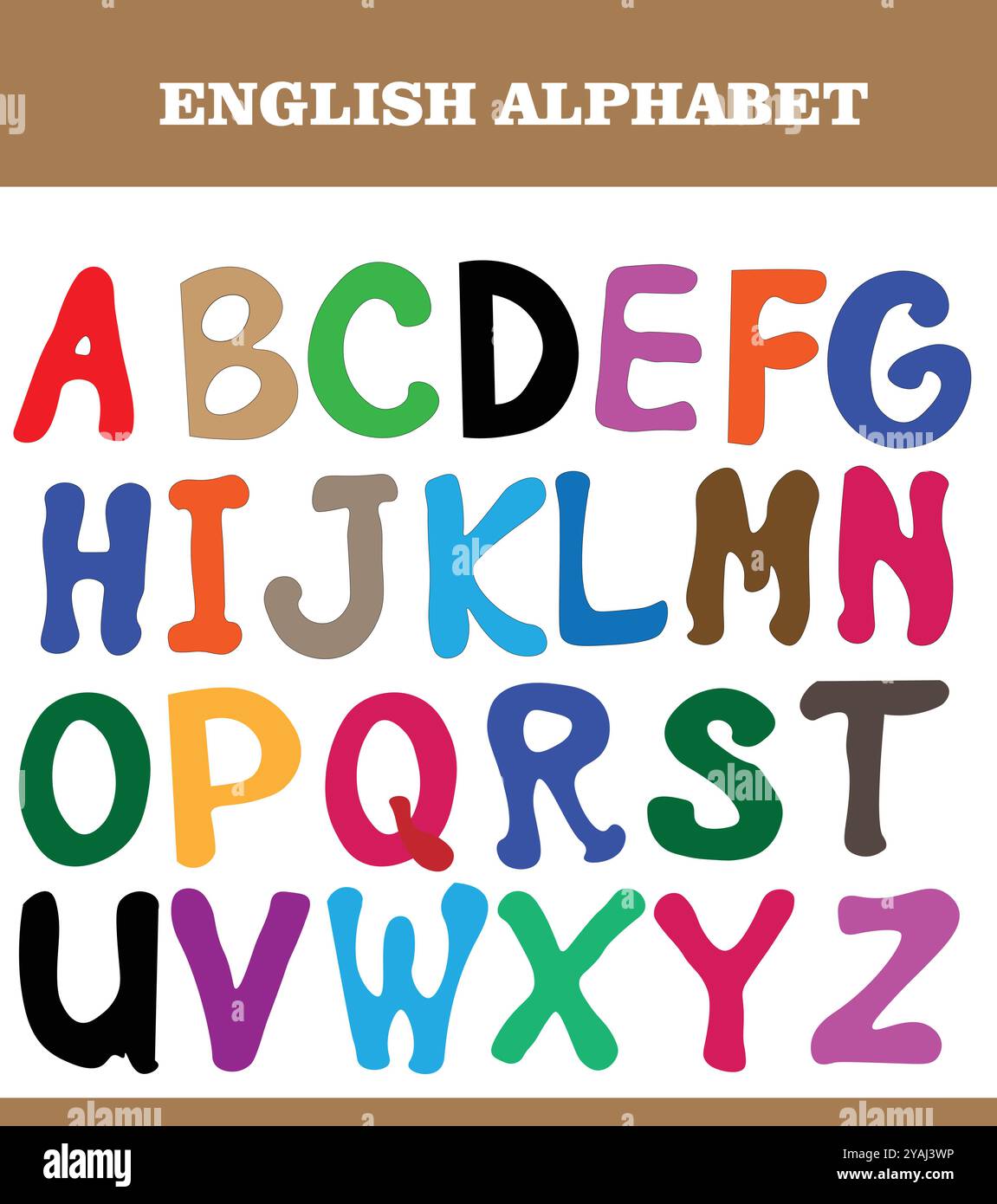 Colorful English Alphabet Stock Vector Image & Art - Alamy