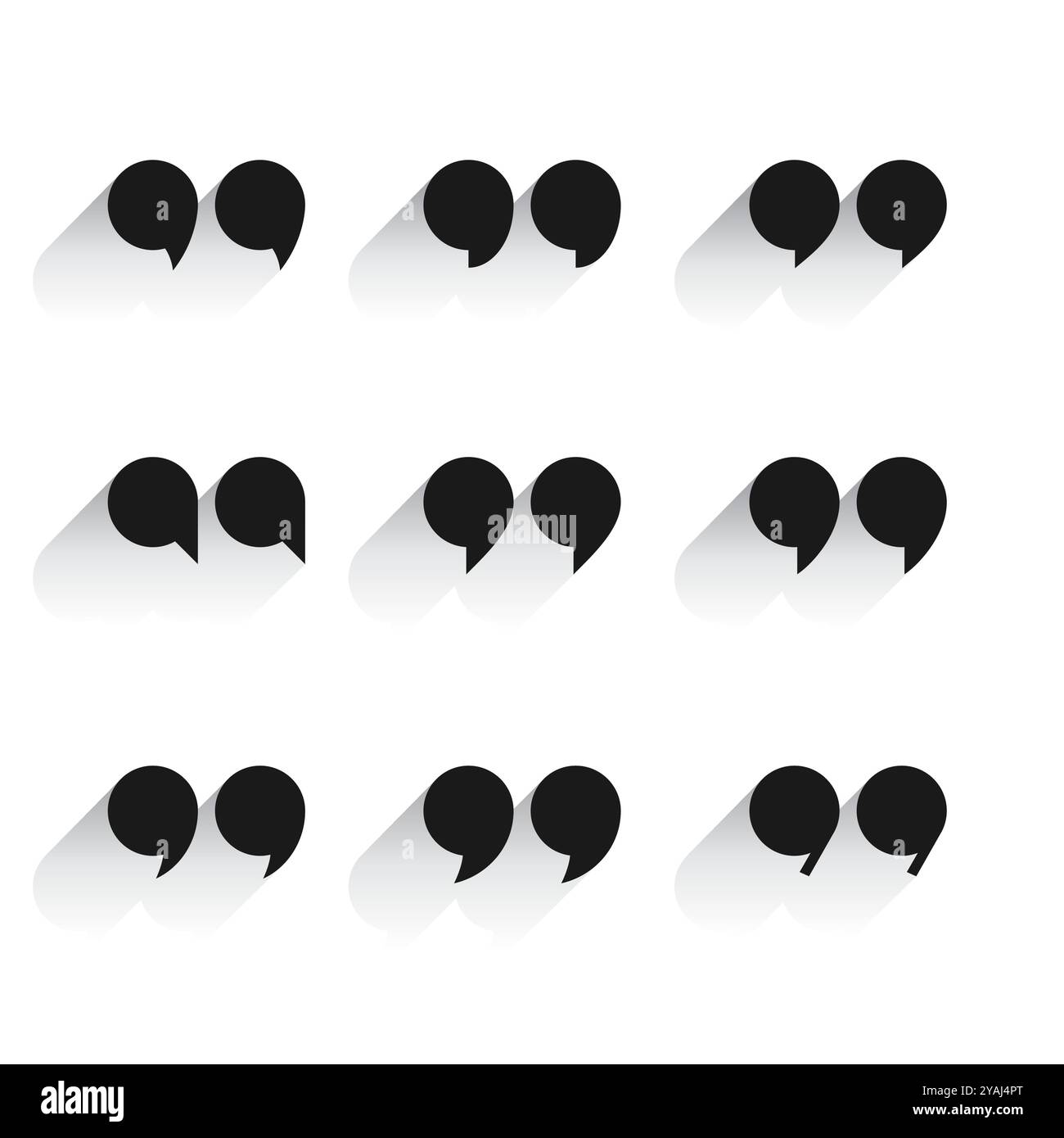 set of double inverted comma sign background for remarkable quotes ...