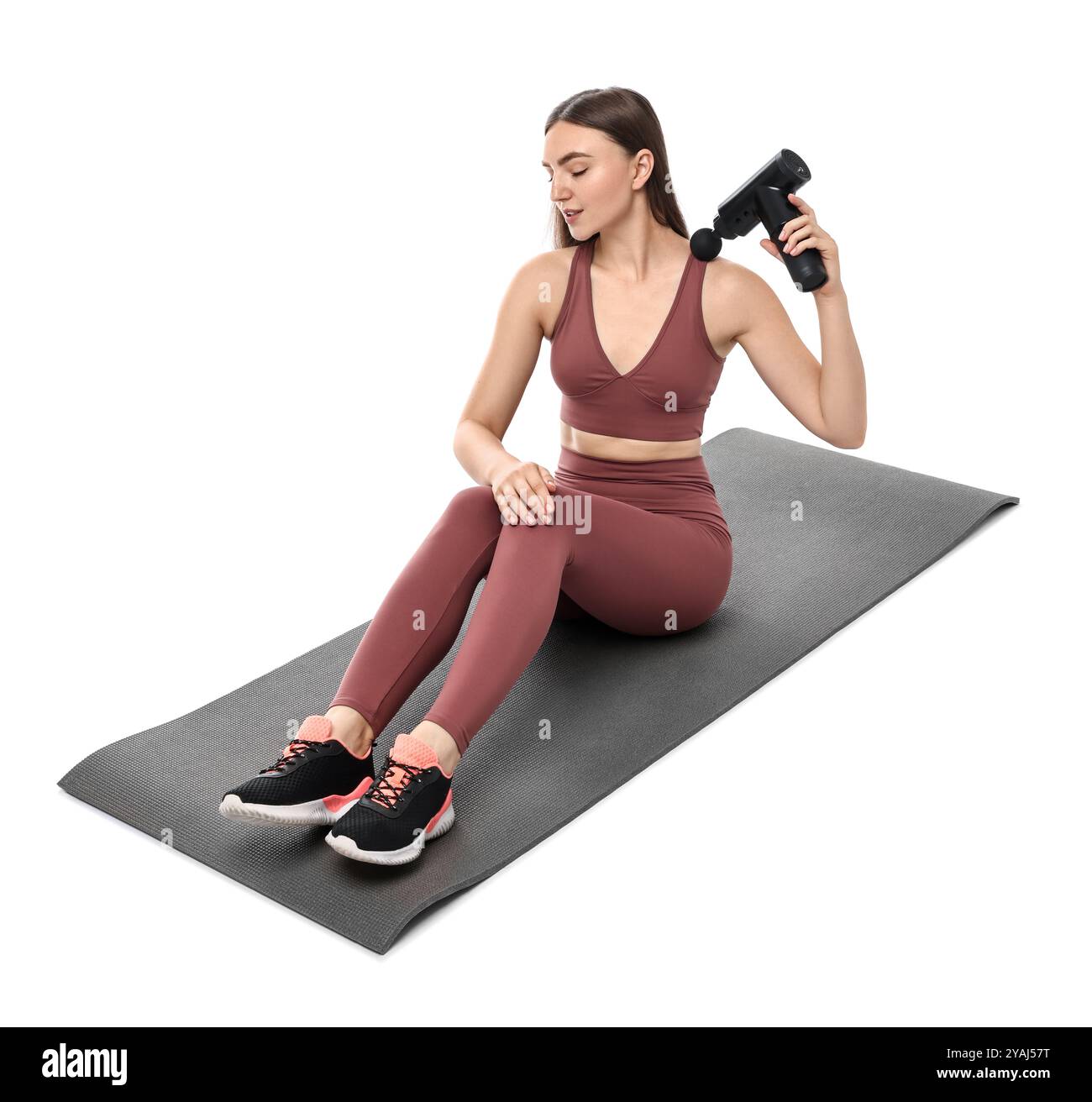 Woman pain trapezius muscle Cut Out Stock Images & Pictures - Alamy