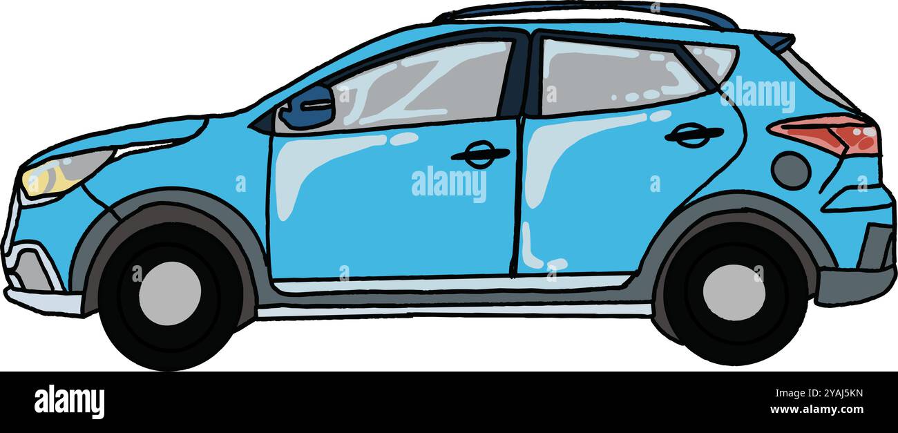 Blue SUV car design. Perfect for stickers, tattoos, website elements ...