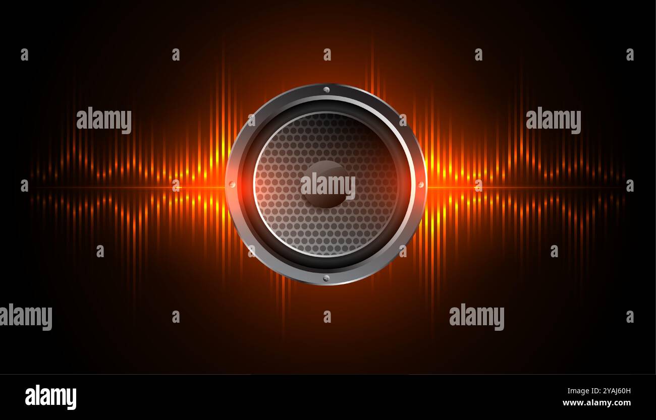 musical stereo background with glowing audio equalizer vector Stock ...