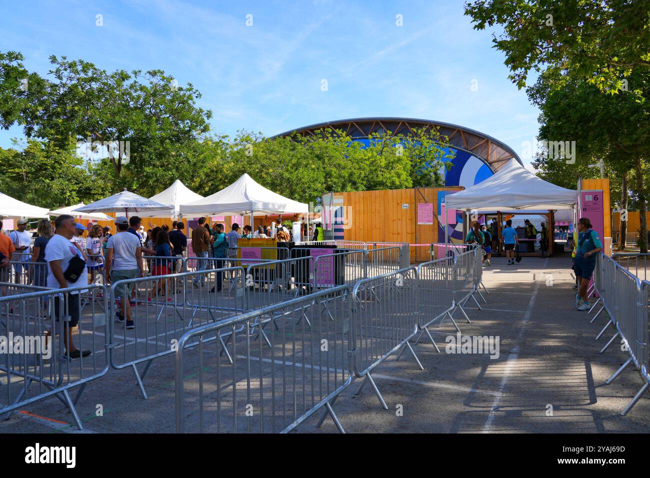 Paris, France - Aug 10, 2024 : Entrance of the Arena Champ de Mars ...